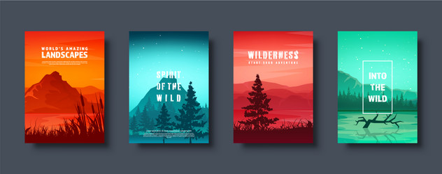 Nature retro posters Royalty Free Vector Image