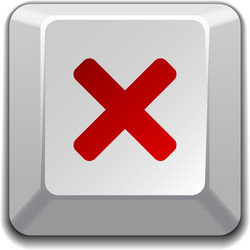 Negative checkmark key Royalty Free Vector Image