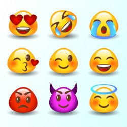 Emoji feeling faces Royalty Free Vector Image - VectorStock