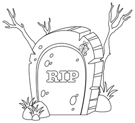 Blank Tombstone Coloring Page