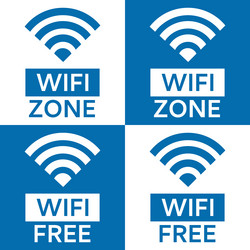 Wifi zone icon set free sign Royalty Free Vector Image
