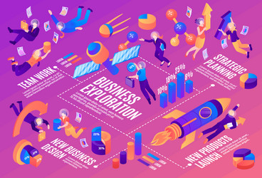 Space colonization isometric infographics Vector Image