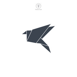 Origami bird icon symbol isolated on white Vector Image