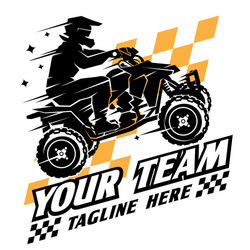 Atv racing sport logo design Royalty Free Vector Image