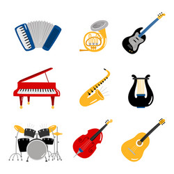 Icon set of music instrument graphic Royalty Free Vector