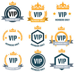Vip club logo text with wings Royalty Free Vector Image
