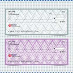 Bank cheque design with guilloche background Vector Image