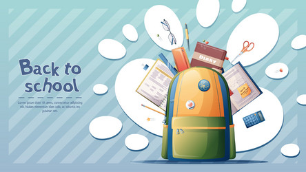 School poster back to backpack Royalty Free Vector Image