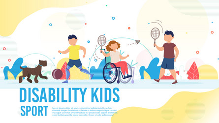 Modern disabled people poster template Royalty Free Vector