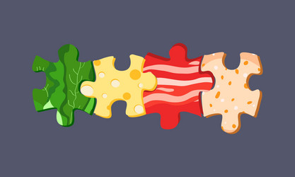 Food puzzles Royalty Free Vector Image - VectorStock