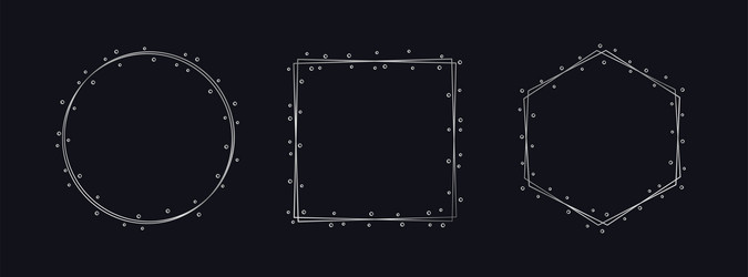 Simple geometric silver frame set modern design Vector Image