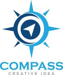 Mountain compass logo icon design Royalty Free Vector Image