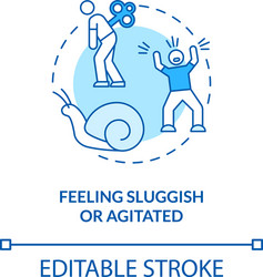 Feeling sluggish and agitated concept icon Vector Image