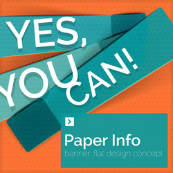 Flat design square banner with slogan Royalty Free Vector