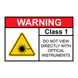Laser radiation danger class 1 label icon safety Vector Image