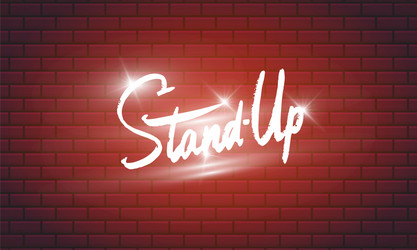 Comedy show neon signboard stand up Royalty Free Vector