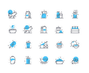 Milk icons black set Royalty Free Vector Image