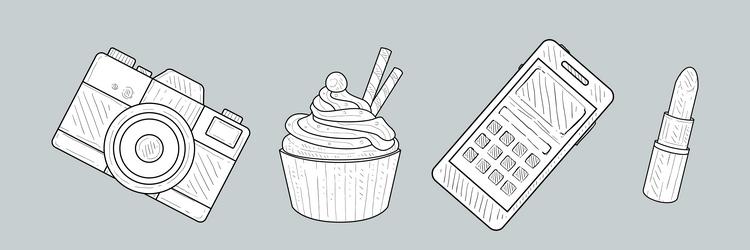 Personal belonging and stuff hand drawn sketch Vector Image