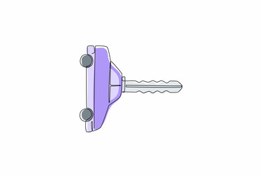 Continuous one line drawing car key Royalty Free Vector