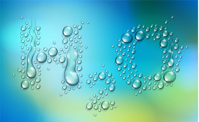 H2o letters designed with realistic water drops Vector Image