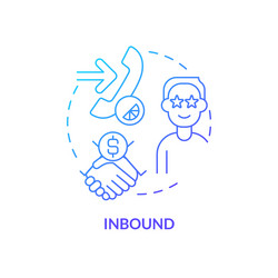 Inbound concept icon Royalty Free Vector Image