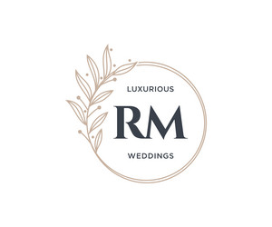 Rm initials letter wedding monogram logos Vector Image