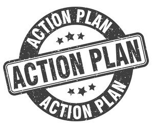 Action plan sticker action plan label Royalty Free Vector