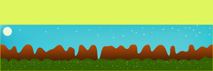 Cyan sky and mountains landscape Royalty Free Vector Image