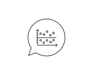 Dot plot graph line icon presentation chart sign Vector Image