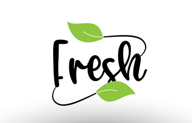 Fresh produce word font text typographic logo Vector Image