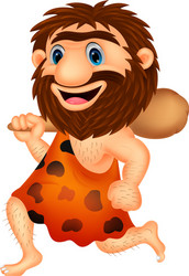 Funny caveman cartoon Royalty Free Vector Image