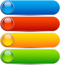 Colorful rounded rectangle buttons with arrows Vector Image