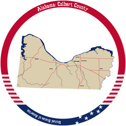 Map of colbert county in alabama usa Royalty Free Vector