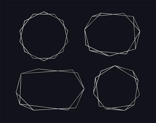 Simple geometric silver frame set modern design Vector Image