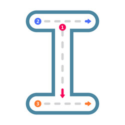 Tracing alphabet uppercase capital letter Vector Image