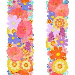 Vertical collection of seamless borders Royalty Free Vector