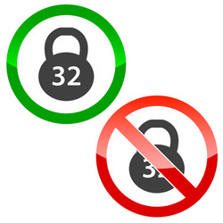 Dumbbell signs colored set Royalty Free Vector Image