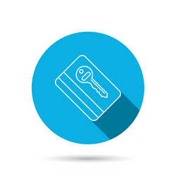 Electronic key icon hotel room card sign Vector Image