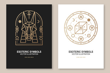 Esoteric symbols outline Royalty Free Vector Image
