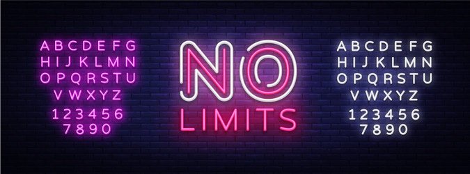 No limits neon text sign Royalty Free Vector Image