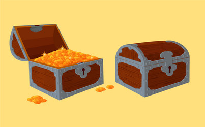 Chest animation empty treasure box open Royalty Free Vector