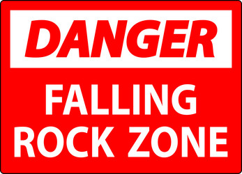 Caution sign falling rock zone Royalty Free Vector Image