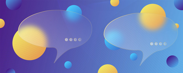 Chat dialog boxes in glass morphism effect style Vector Image