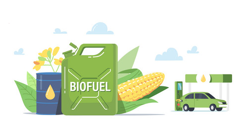 Futuristic biofuel industry concept with glowing Vector Image
