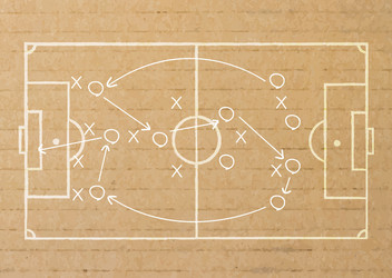 Realistic blackboard drawing a soccer game Vector Image