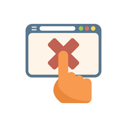 Put online dislike icon flat social media Vector Image