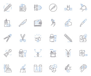 Recovery house line icons collection sobriety Vector Image