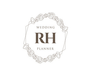 Rh initials letter wedding monogram logos Vector Image