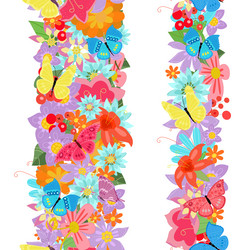 Collection horizontal seamless borders with spring