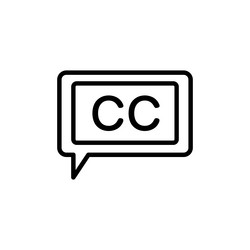 Closed caption icon set video captions Royalty Free Vector